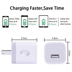 USB Wall Charger, CableLovers 1A/5V 3-Pack Travel USB Plug Charging Block Brick, Charger Power Adapter Cube Compatible Phone Xs/XS Max/X/8/7/6 Plus, Galaxy S9/S8/S8 Plus, Moto, Kindle, LG