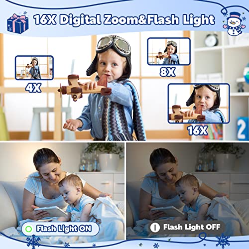 Digital Camera, 1080P 48MP Autofocus Kids Video Digital Camera with 32GB SD Card 16X Digital Zoom, Compact Point and Shoot Vlogging Mini Camera for Teens Children Boys Girls Students