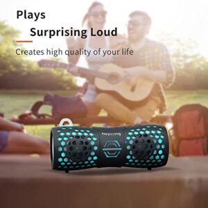 HEYSONG Portable Bluetooth Speaker, IPX7 Waterproof Wireless Speaker with LED Flashing Lights, Loud Sound & Bass, 2000mAh Battery, Travel Speakers for Pool, Beach, Kayak, Gifts for Men, Women