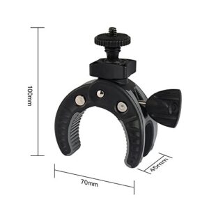 UTEBIT Camera Bike Mount Clamp with 1/4" Screw and Phone Clip for Bike, Bicycles, Vehicles, Motorcycle 360° Rotation Roll Bar Action Camera Cell Phone Handlebar Holder