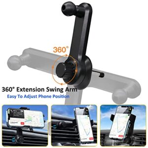 Kairiyard Phone Mount for Car, [Never Blocking Vent] Universal Car Phone Holder Mount 360° Rotatable Cell Phone Holder Car for Most Car and Mobile Phones iPhone