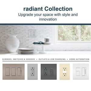 Legrand radiant 15 Amp Decorator Wall Outlet with 3.1 Amp USB Charger, BlackTM826USBBKCCV4