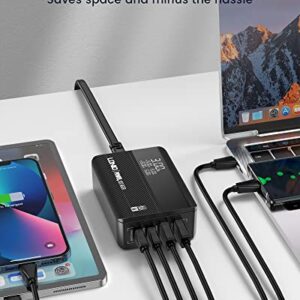 USB C Charger, LDNIO 65W 4-Port USB C Charging Station with LED Display, PPS Fast USB C Wall Charger with PD3.0&QC4.0 for MacBook Pro/Air, iPad, Laptops, iPhone, Samsung Galaxy, Steam Deck and More