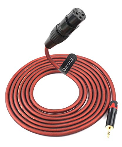 Devinal XLR to 1/8" inch Balanced Microphone Cable, 3.5mm to 3 Pin XLR Female Interconnect Adapter, XLR Female to Mini Jack Stereo Audio Connector, for Computer, Cameras, Speakers 10 Feet