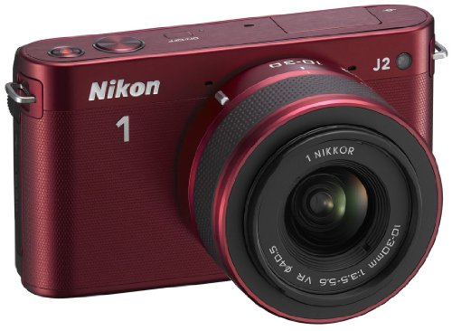 Nikon 1 J2 Compact System Camera with 10-30mm and 30-110mm Double Lens Kit - Red (10.1MP) 3 inch LCD