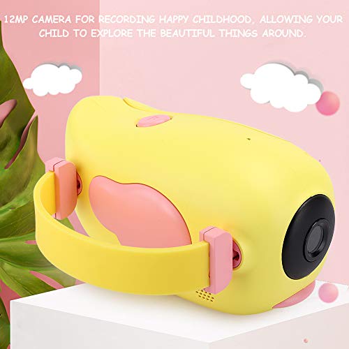 KOSDFOGE A100 12MP Mini Cute Digital Video Camera DV Toy with 2.0in Screen for Children Kids(Yellow)