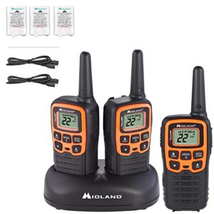 midland – x-talker t51vp3, 22 channel frs two-way radio – extended range, 38 privacy codes, noaa weather alert (3 pack) (black/orange)