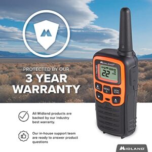 Midland - X-TALKER T51VP3, 22 Channel FRS Two-Way Radio - Extended Range, 38 Privacy Codes, NOAA Weather Alert (3 Pack) (Black/Orange)