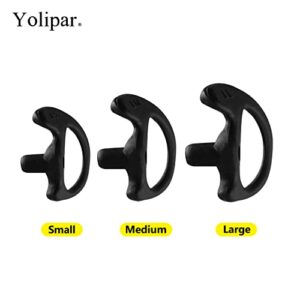 Yolipar Replacement Soft Silicone Eardud Earmold for Walkie Talkie Audio kit Air Acoustic Tube Earpiece Headset (Black, Medium(2 Pairs))