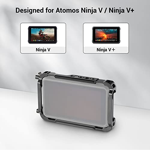 SmallRig Ninja V Cage/Ninja V+ Monitor Cage for Atomos Ninja V and Ninja V+,Built-in NATO Rail and HDMI Cable Clamp Monitor Cage CMA2209