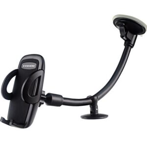 Car Windshield Phone Holder Mount, EXSHOW Universal Car Window Cell Phone Truck Mount with Gooseneck Long Arm Super Suction Cup for iPhone 12 11 Xr Xs Max X 8 Plus 7 6S, Samsung and All 3.5-6.5" Phone