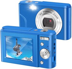 iebrt digital camera,1080p mini vlogging camera video camera lcd screen 16x digital zoom 36mp rechargeable point and shoot camera for compact portable kids teens gift