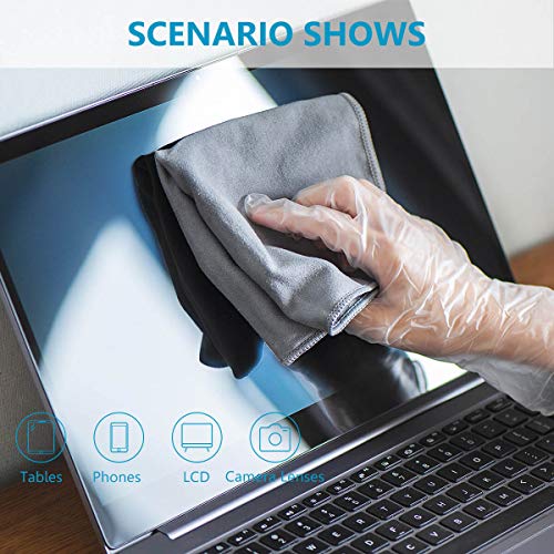 ZHIDIAN Screens Cleaning Microfiber Suede Cloth, 8Pack Streak Free Lint Free Large Rag for TV, Computer, Camera Lenses, Eyeglasses, Phones, Electronics Devices & All Delicate Surface, 12x12in