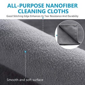 ZHIDIAN Screens Cleaning Microfiber Suede Cloth, 8Pack Streak Free Lint Free Large Rag for TV, Computer, Camera Lenses, Eyeglasses, Phones, Electronics Devices & All Delicate Surface, 12x12in