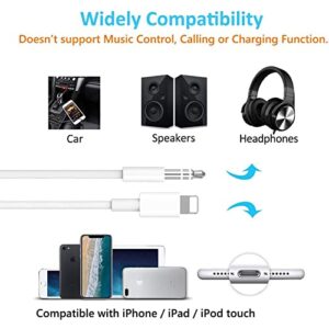 Lightning to 3.5mm Audio Cable 3.3FT, [Apple MFi Certified] iPhone AUX Cord for Car Stereo,Speaker,Home Stereo,Headphone, for iPhone 14/14 Pro/ 13/13 Pro/ 12/12 Pro/ 11 /X/XS/XR/ 8/7/ iPad- White