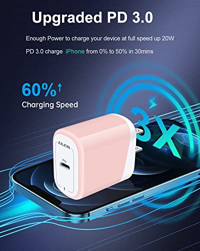 USB C Charger Fast Charging C Port Block for iPhone 14 Pro Max 14 Plus 13 12 11 Mini Se 10 X Xr Xs 8 Plus, Apple Watch 8 7 Usbc Charger Type C Power Adapter Lightning Phone Wall Plug Brick Cube Box