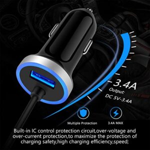 Fast Car Charger Type C Car Plug Android Phone USB C Car Charger Cigarette Lighter Adapter Fast Charging C Coiled Cable for Samsung Galaxy A13 5G/S22 Ultra/S21/S20/S10/A03s/A11/A12/A21/A32/A51/A52/A53