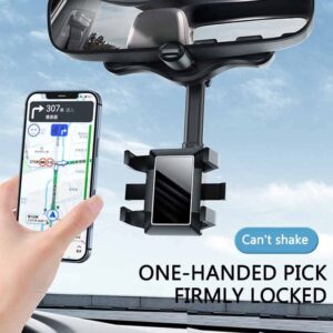 DAFUZ 360°Rotatable and Retractable Car Phone Holder, Car Rearview Mirror Phone Holder, Multifunctional Adjustable Phone Holder, Universal Phone Navigation GPS Holder for All Mobile