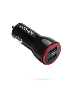 anker car charger adapter, 24w dual usb car phone charger, powerdrive 2 for iphone 14 13 12 11 pro max mini x xr xs 8 plus, ipad pro/air 2/mini, note 5/4, lg, nexus, htc and more