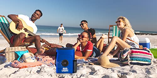 Bud Light Soft Cooler Bag with Built-in Rechargeable Wireless Bluetooth Speakers Foldable Small and Portable Durable and Material Compatible for Smartphones, Tablets & MP3 Players