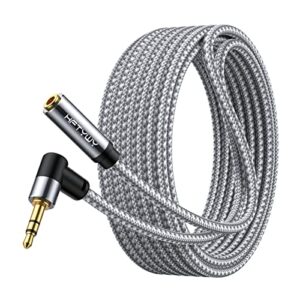 hftywy headphone extension cable 20 ft 3.5mm extension double shielded stereo jack male to female aux extension cable trs auxiliary extender，audio extension cable braided 1/8 aux extension cord