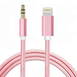 aux cord for iphone, lightning to 3.5mm audio nylon braided cable for iphone 12 11 xs xr x 8 7 6 ipad ipod to car/home stereo/headphone/speaker, apple mfi certified headphone jack adapter