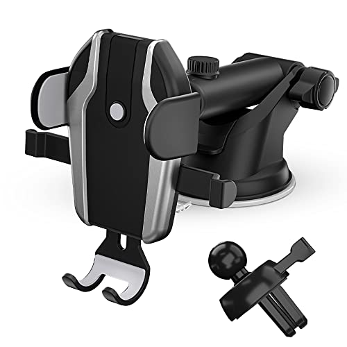 Tanaview Cell Phone Holder for Car, Phone Holder Mount Dashboard & Windshield Universal Car Mount Phone Holder Desk Stand for All Smartphones