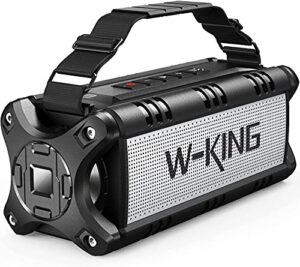 w-king bluetooth speaker, 50w powerful bluetooth speaker loud ipx6 waterproof, large outdoor portable speaker wireless for deep bass/bluetooth 5.0/power bank/40h playtime/tf-card/aux/nfc/eq (black)