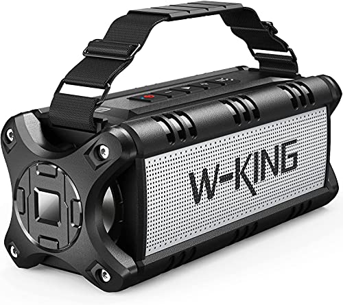 W-KING Bluetooth Speaker, 50W Powerful Bluetooth Speaker Loud IPX6 Waterproof, Large Outdoor Portable Speaker Wireless for Deep Bass/Bluetooth 5.0/Power Bank/40H Playtime/TF-Card/AUX/NFC/EQ (Black)