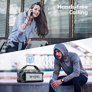 W-KING Bluetooth Speaker, 50W Powerful Bluetooth Speaker Loud IPX6 Waterproof, Large Outdoor Portable Speaker Wireless for Deep Bass/Bluetooth 5.0/Power Bank/40H Playtime/TF-Card/AUX/NFC/EQ (Black)