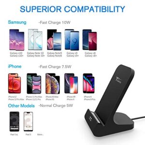 Wireless Charger YW YUWISS Wireless Phone Charger Stand 10W Max Compatible with Apple iPhone 14 13 12/12 Pro Max/ 11Pro/11Pro Max/XR/XS Max/XS/X/8/8Plus, Samsung Galaxy (Dark)