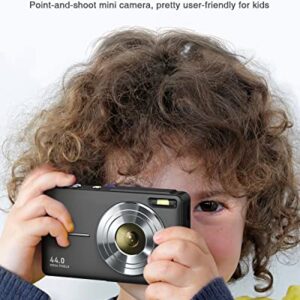 Digital Camera for Kids, Lecran 1080P 44MP Kids Camera with 32GB Card Point and Shoot Camera with 16X Zoom, Compact Portable Cameras Christmas Birthday Gift for Children Kids Teens Girl Boy(Black)