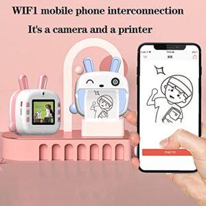 Damian-Sewing Kids Instant Camera Video Selfie Photo Shooting Digital Camera Kids Camera for Girls,Toddler Camera Kids Digital Video Camera 1080P Toys Gifts Birthday Rechargable (Color : Pink)