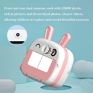 Damian-Sewing Kids Instant Camera Video Selfie Photo Shooting Digital Camera Kids Camera for Girls,Toddler Camera Kids Digital Video Camera 1080P Toys Gifts Birthday Rechargable (Color : Pink)