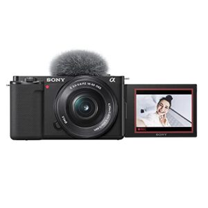 Sony ZV-E10 Mirrorless Camera with 16-50mm & 55-210mm f/4.5-6.3 OSS E-Mount Lens, Black Bundle with 128GB SD Memory Card, Bag, Battery, Charger and Accessories Kit