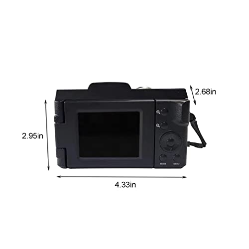 2.4 Inch Digital Camera - HD Flip Screen Selfie SLR Camera - 16 Megapixel Micro SLR Digital Camera - 16 Times Digital Zoom - Electronic Anti-Shake - Gifts for Women Man, Black