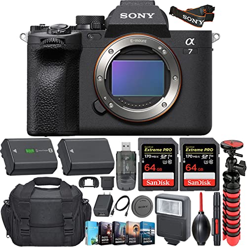 Camera Bundle for Sony a7 IV Full-Frame Mirrorless Camera Body Only with Photo/Video Editing Software and Accessories (128GB, Extra Battery, Flash and More)