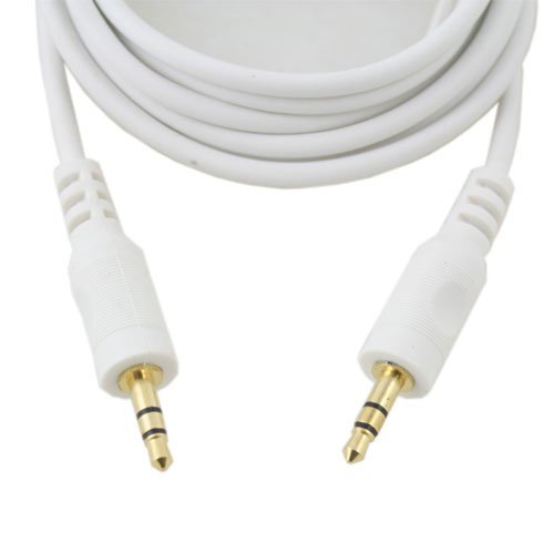 Wideskall® 20 Feet 3.5mm Gold Plated Male to Male Aux Stereo Audio Cable (White)