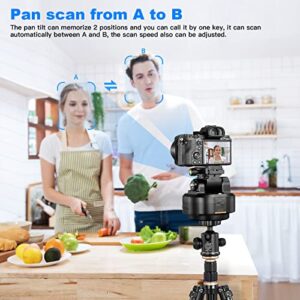 Soonpho M6 Auto Face Tracking Motorized Rotating Panoramic Tripod Head,AI Smart Face Body Tracking Remote Control Pan Tilt Head with Remote Control and Mobile Phone Clip for DSLR Cameras/Camcorders