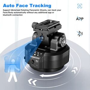 Soonpho M6 Auto Face Tracking Motorized Rotating Panoramic Tripod Head,AI Smart Face Body Tracking Remote Control Pan Tilt Head with Remote Control and Mobile Phone Clip for DSLR Cameras/Camcorders