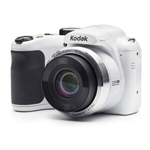 Kodak PIXPRO AZ252 Astro Zoom 16MP Digital Camera (White) Bundle with Camera Case and Accessory Bundle for DSLR, Mirrorless, and Camcorders and 16GB Memory Card (3 Items)