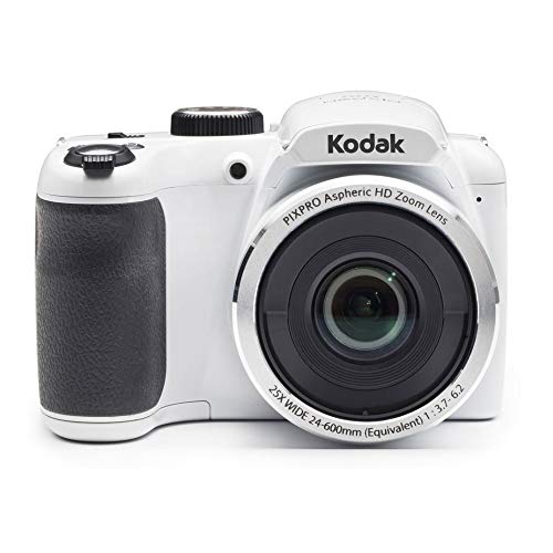 Kodak PIXPRO AZ252 Astro Zoom 16MP Digital Camera (White) Bundle with Camera Case and Accessory Bundle for DSLR, Mirrorless, and Camcorders and 16GB Memory Card (3 Items)