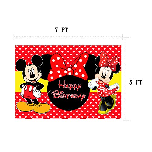 zlhcgd 7x5FT Minnie Mouse Photography Photo Background for Kids Birthday Party Backdrops Decoration