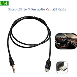 SinLoon Audio Output Cable, Micro-USB to 1/8 Stereo 3.5mm Audio Car AUX Cable for S3 i9300 S2 i9100 i9220 (3.2 Feet = 1 Meter, Black)