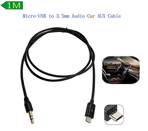 SinLoon Audio Output Cable, Micro-USB to 1/8 Stereo 3.5mm Audio Car AUX Cable for S3 i9300 S2 i9100 i9220 (3.2 Feet = 1 Meter, Black)