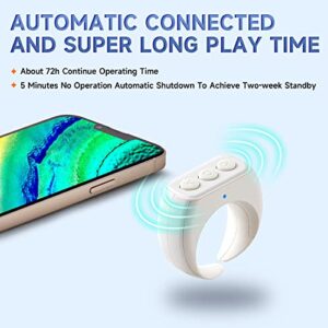 CKG Tiktok Bluetooth Remote Control, Smart Finger Remote for iPhone【2022 Design】, Ultra-Long Standby and Quick Charging, More Stylish TIK Tok Remote Compatible with iOS and Android - Snow White