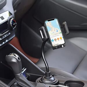 QUICTO Car Cup Holder Phone Mount,Universal Extendable Cup Base Phone Holder for Car Truck ,Compatible with iPhone 13 12 11 Pro Max & All Cell Phones,Super Stable, Easily Install