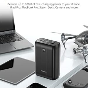 Portable MacBook Pro/Air Charger, imuto 100W Power Bank with 90W USB-C Charger Bundle, 99wh (26800mah) Portable Laptop Charger for Dell XPS, Lenovo, iPhone 14/13, Samsung, iPad Pro, Steam Deck, Switch