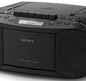 Sony Cfds70-Blk CD/MP3 Cassette Boombox Home Audio Radio, Black, with AUX