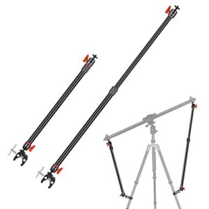 neewer camera slider support arm stabilizer, 2-pack adjustable tripod stability arm for increasing stability in aluminum alloy, extendable poles for camera video slider rail with c clamps and ballhead